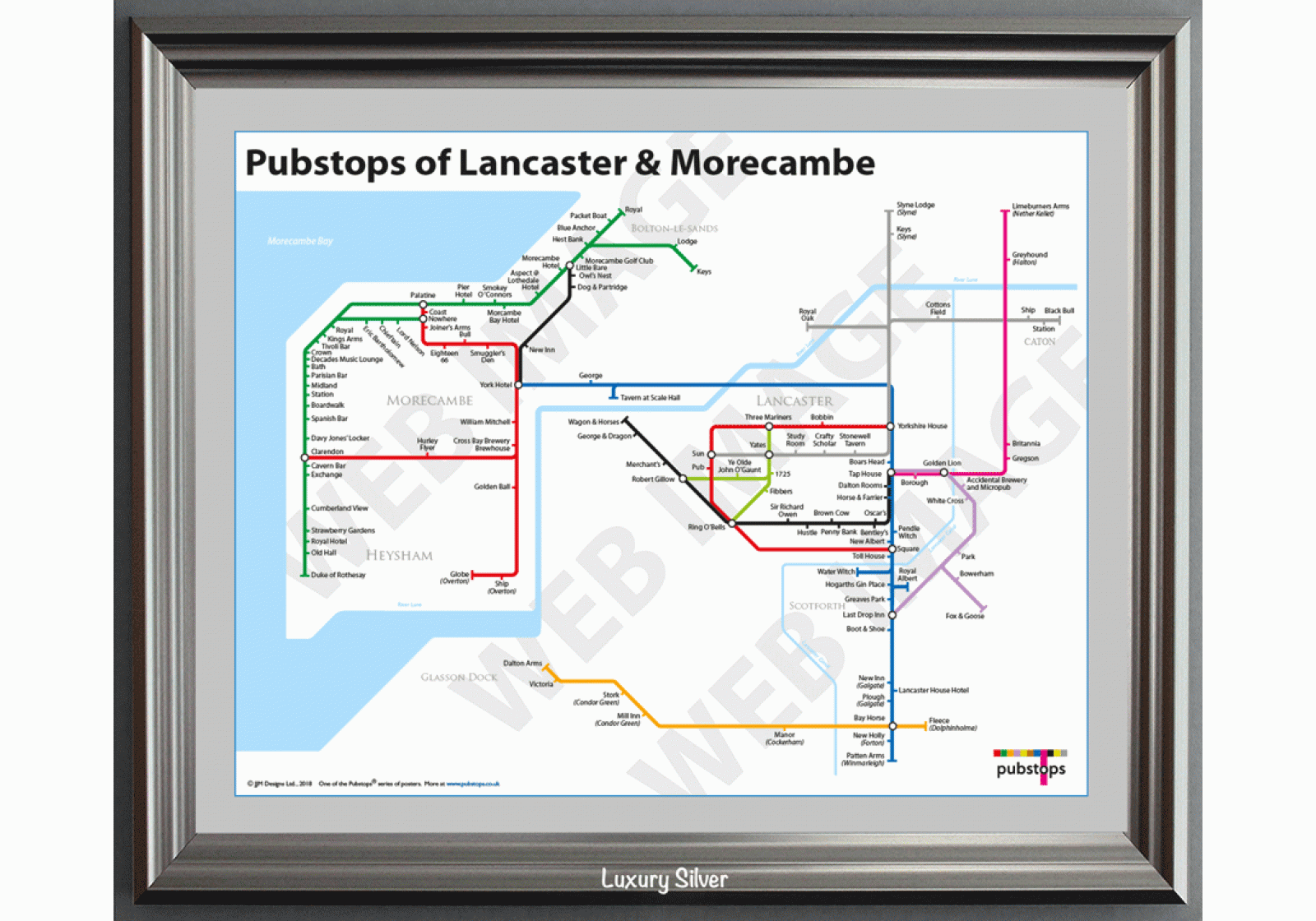Pubstops of Lancaster and Morecambe Framed Poster | The Original Pub ...