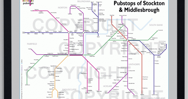 Pubstops of Stockton and Middlesbrough Framed Poster | The Original Pub ...