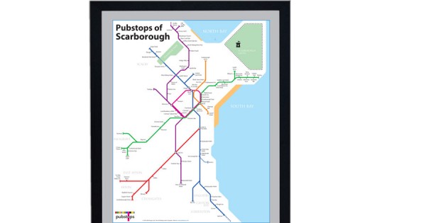 Pubstops of Whitby, Scarborough, Filey and Bridlington Framed Poster ...