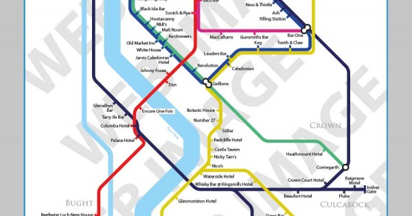 Pubstops of Inverness Poster | The Original Pub Maps | Pubstops.co.uk