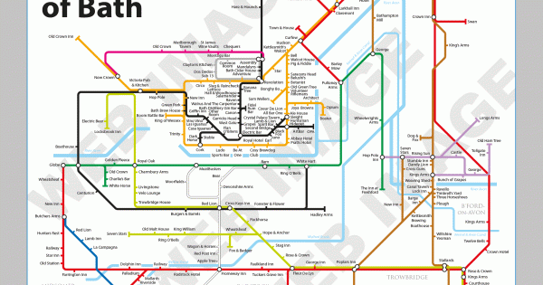 Pubstops of Bath Poster | The Original Pub Maps | Pubstops.co.uk