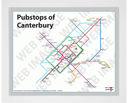 Pubstops of Canterbury Poster | The Original Pub Maps | Pubstops.co.uk