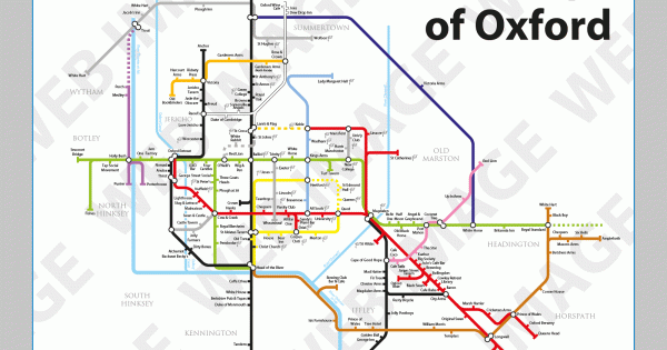 Pubstops of Oxford Poster | The Original Pub Maps | Pubstops.co.uk