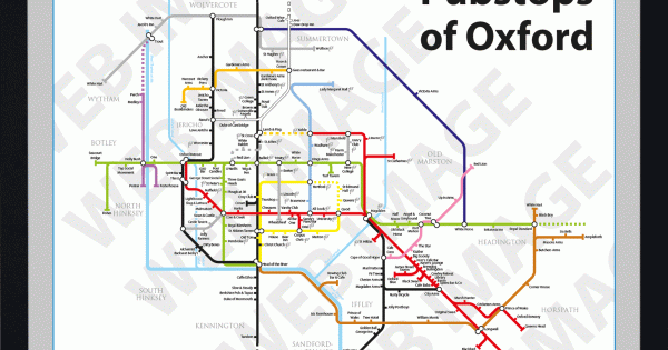 Pubstops of Oxford Framed Poster | The Original Pub Maps | Pubstops.co.uk