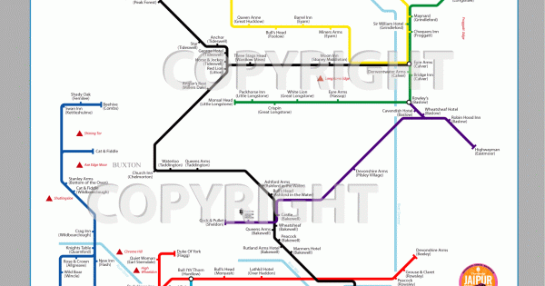 Pubstops of Peak District Poster | The Original Pub Maps | Pubstops.co.uk