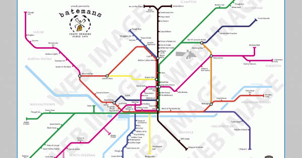 Pubstops of Lincoln Poster | The Original Pub Maps | Pubstops.co.uk